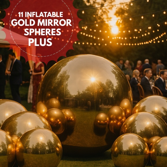 Party Supplies | 11 Inflatable Gold Mirror Spheres | Poshmark
